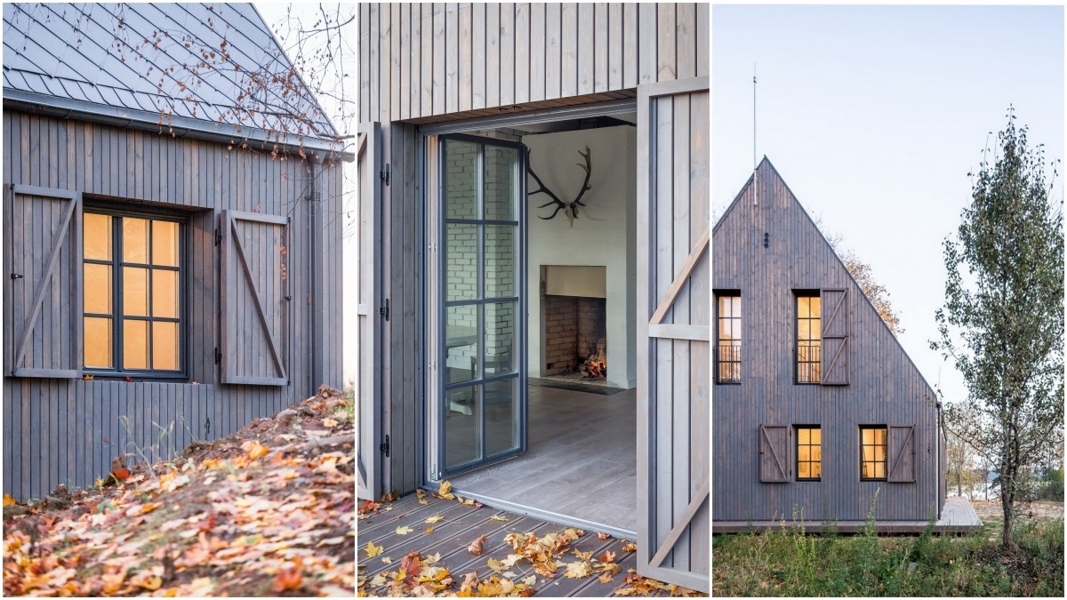 Rustikke materialer og magiske skodder. Hva gjemmer familien inni ...